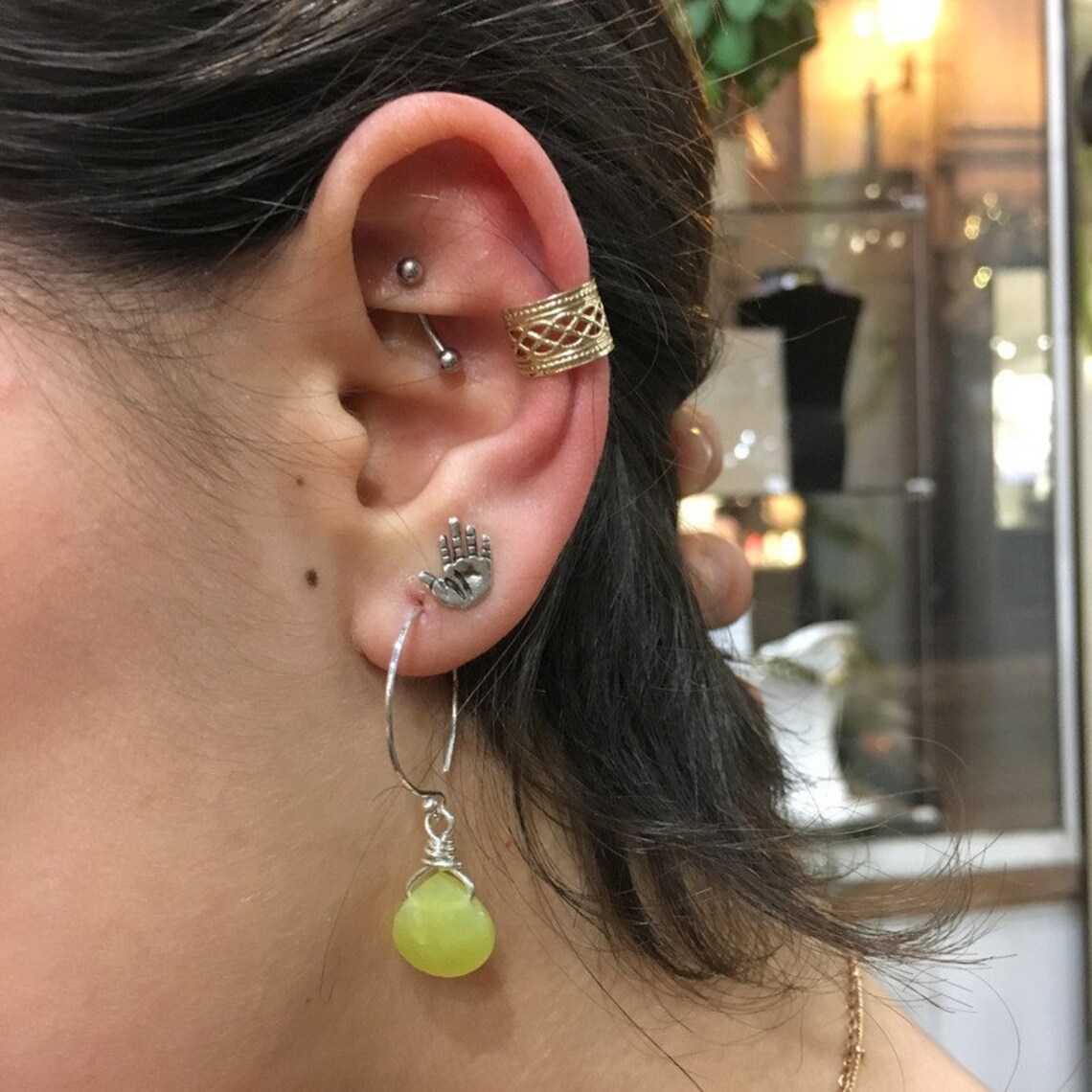 Gold Lace Ear Cuff, Conch Cuff, Fake Ear Piercing, Gold Filled Faux ...