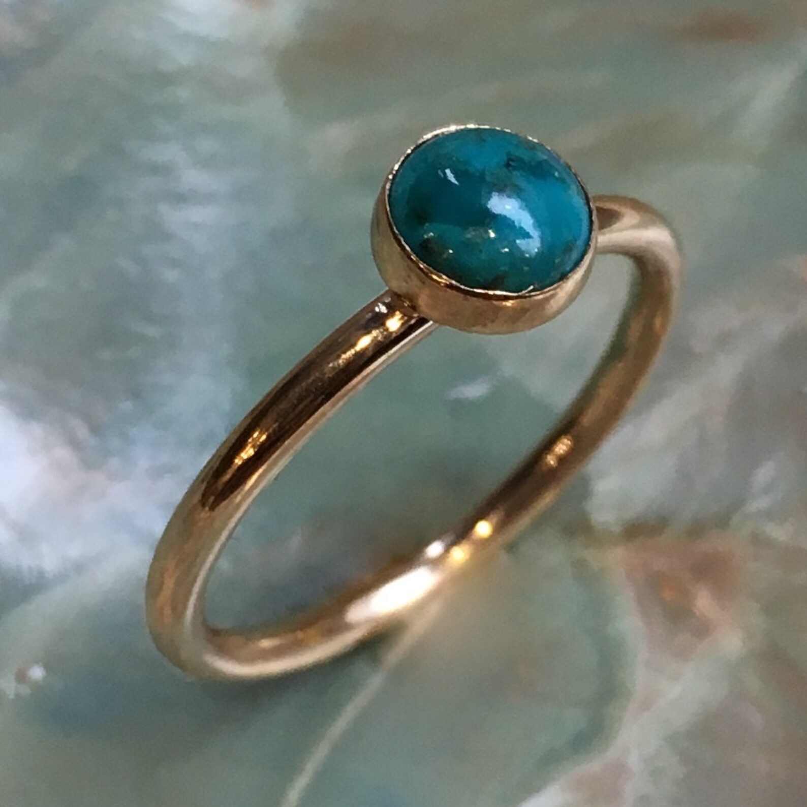 Turquoise Ring, December Birthstone Ring, Gold Ring, Gold Filled Ring ...