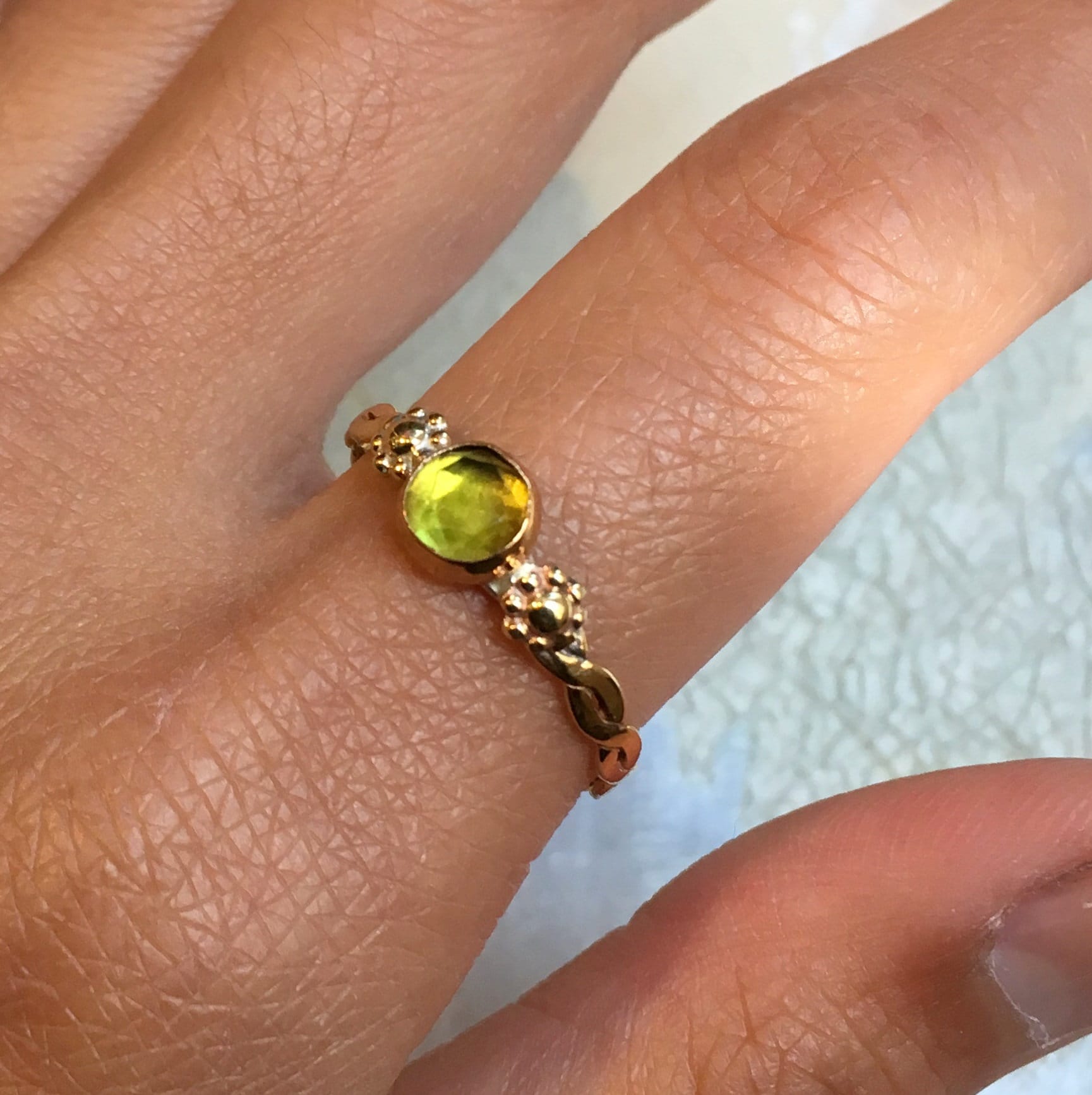 Peridot Ring Birthstone Ring Gold Ring Brass Gold Filled | Etsy