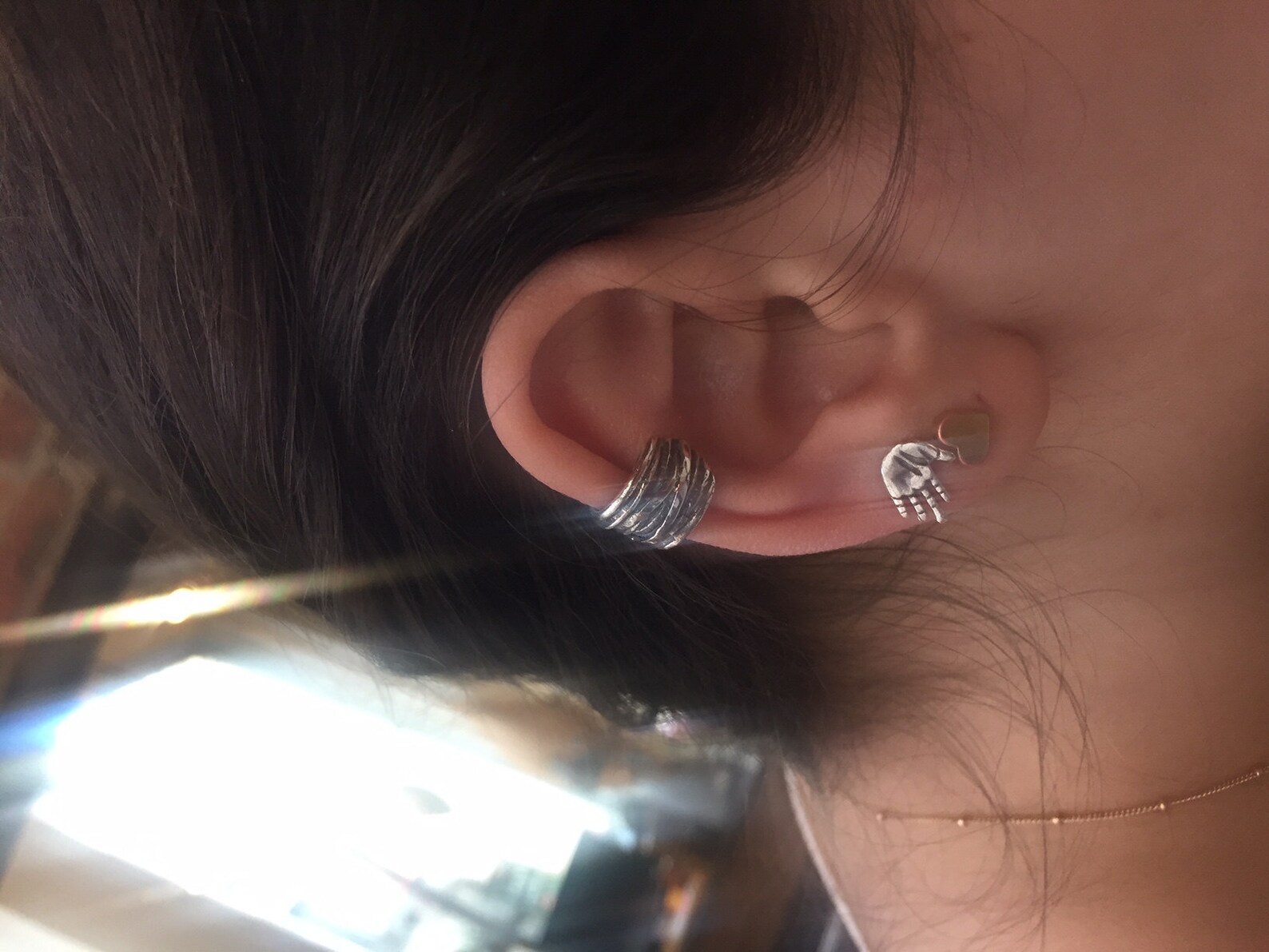 Fake Conch Piercing Sterling Silver Ear Cuff Fake Ear - Etsy