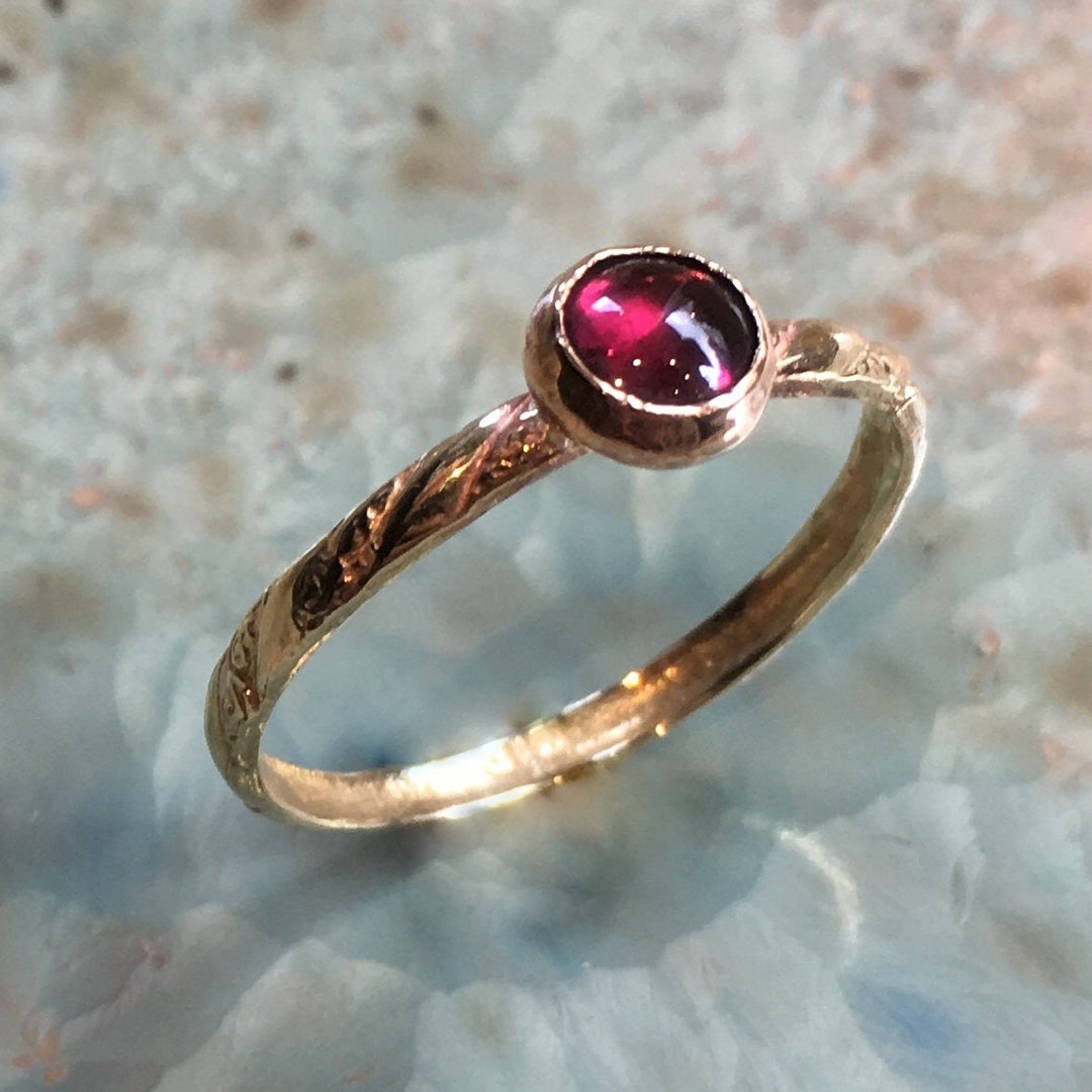 Garnet Ring, January Birthstone Ring, Gold Ring, Gold Filled Stacking ...