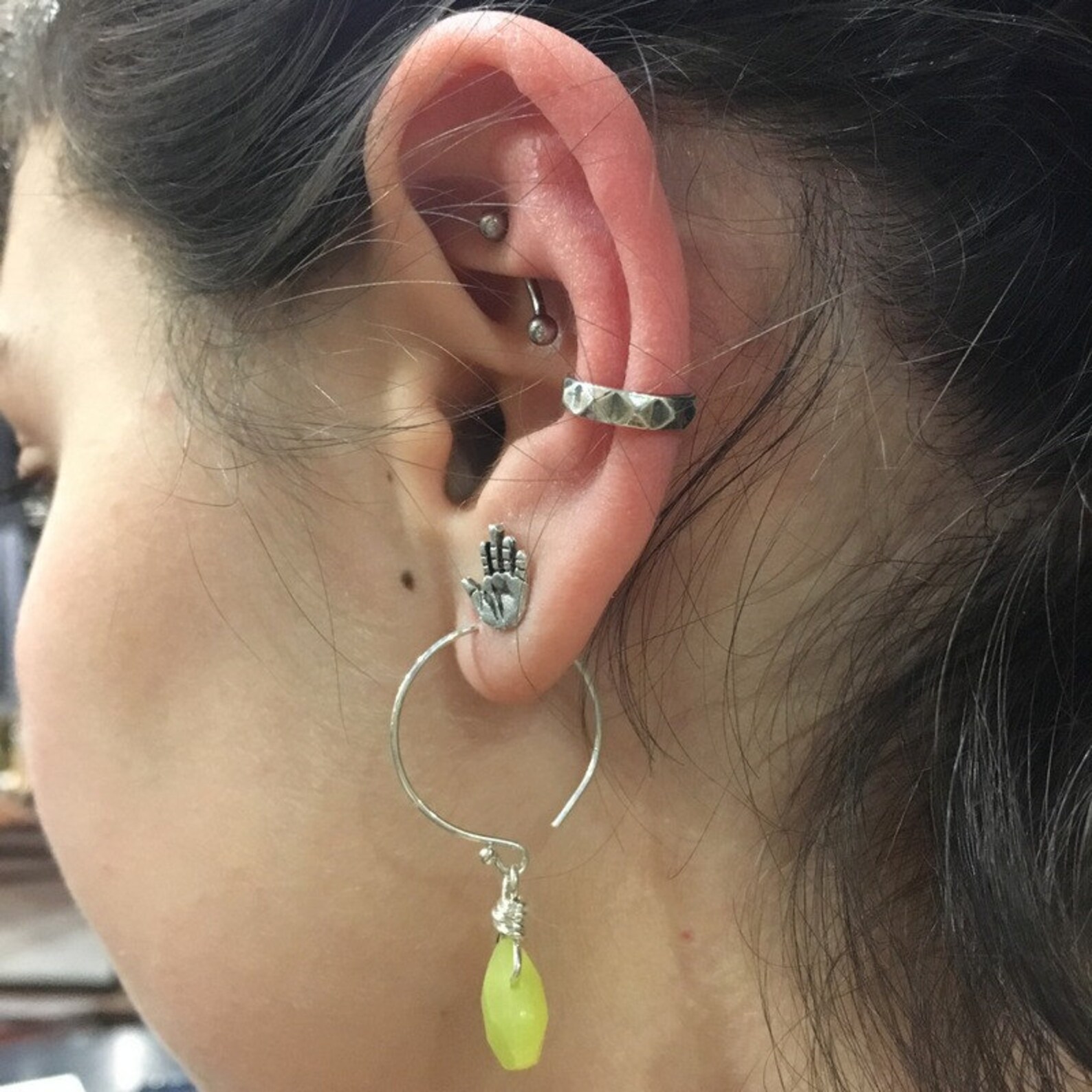 Fake Conch Piercing Sterling Silver Ear Cuff Fake Ear | Etsy