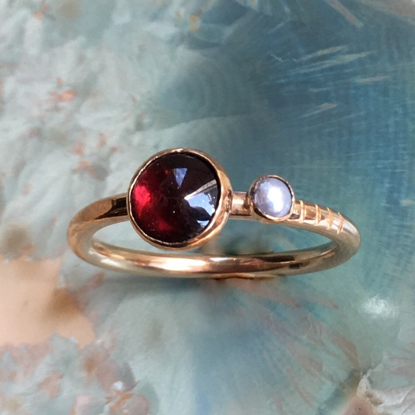 Garnet Ring, January Birthstone Ring, Gold Filled Ring, Stacking Ring ...