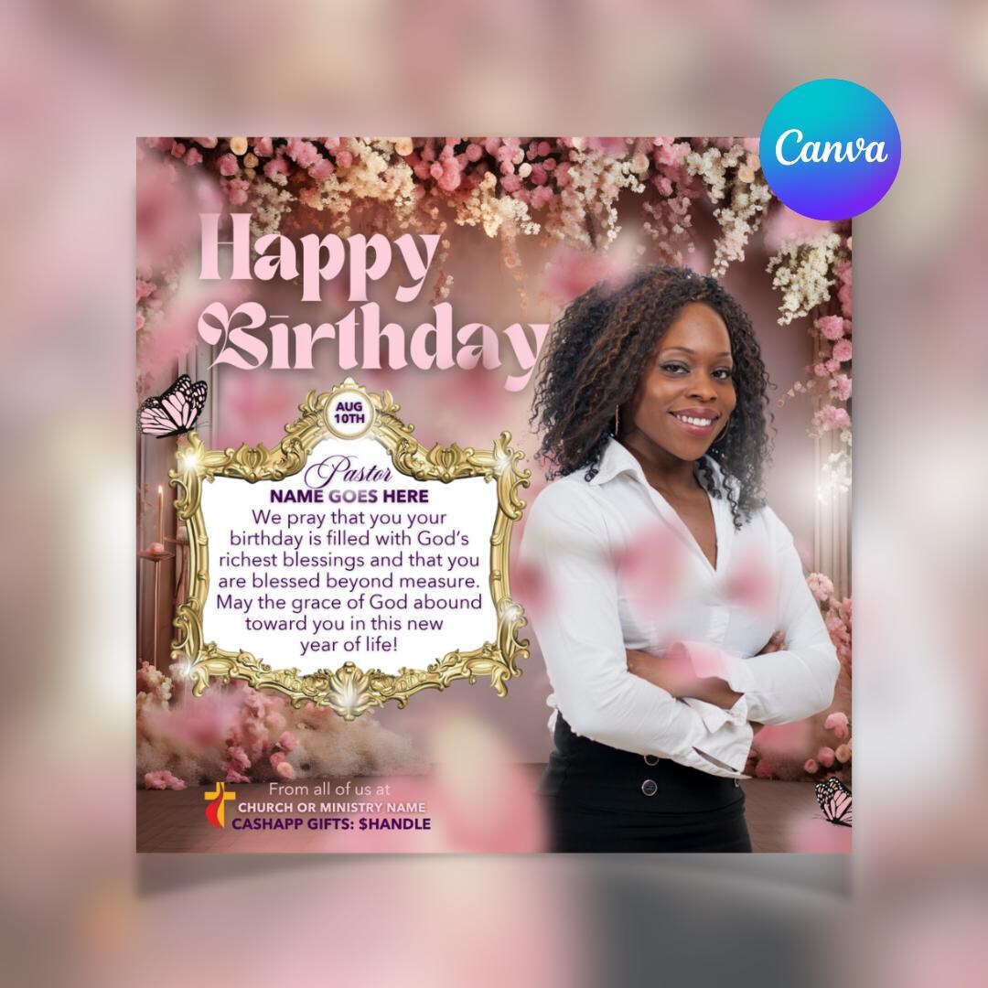 Editable Church Birthday Flyer for Pastor, First Lady, or Member ...