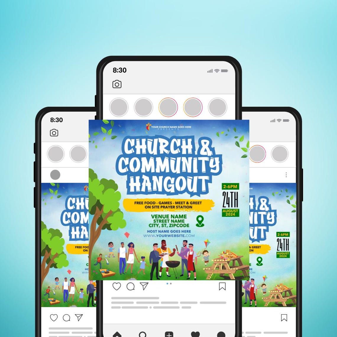 Church Summer Flyer – Editable Canva Template for Outreach, BBQ, or ...