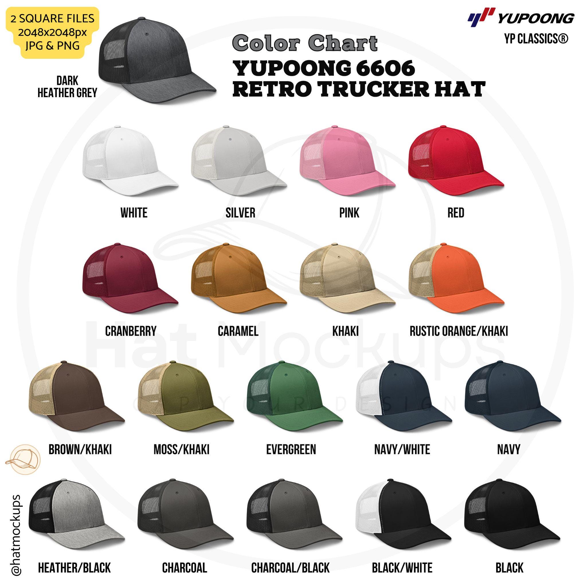 YUPOONG 6606 Retro Trucker Hat Mockup Bundle Printful Retro Trucker Cap ...