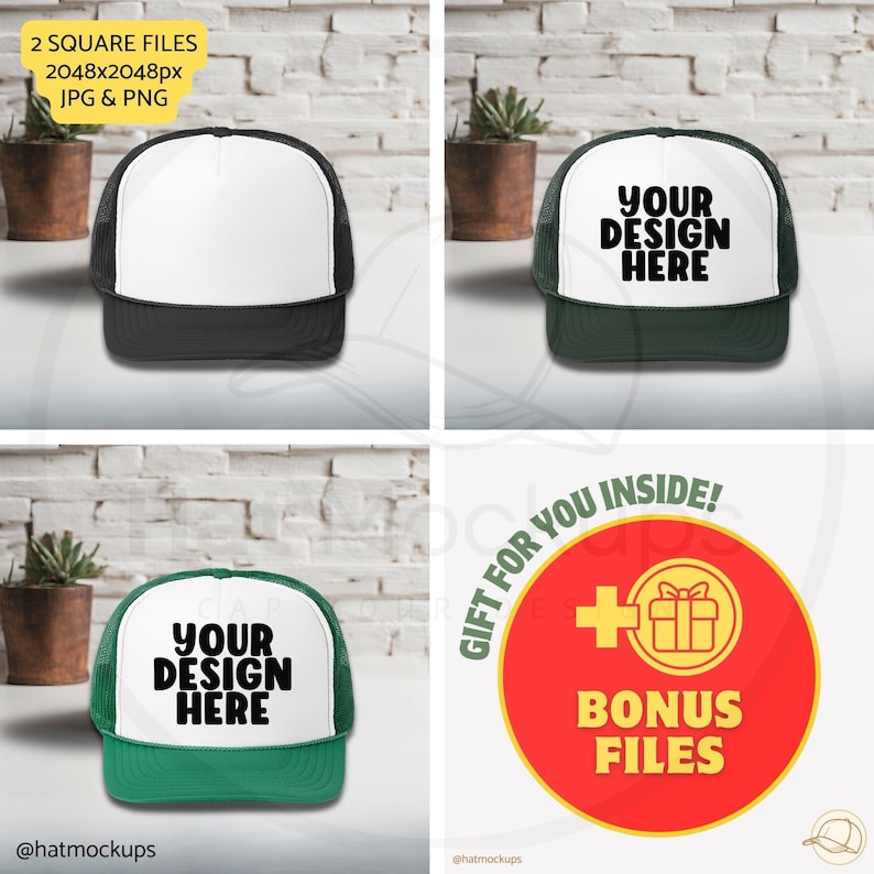 OTTO 39-169 TRUCKER CAP Mockup Bundle, Minimalistic Otto Hat Collection Printify Otto Trucker ...