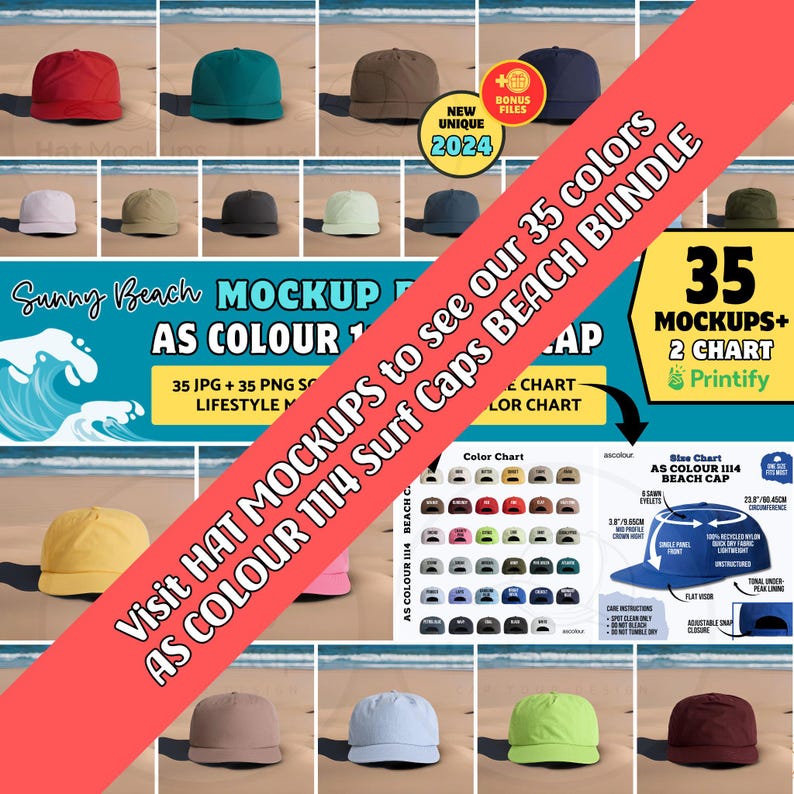 ORGANIC BUCKET HAT Size and Color Chart Printful Bucket Hat Features ...