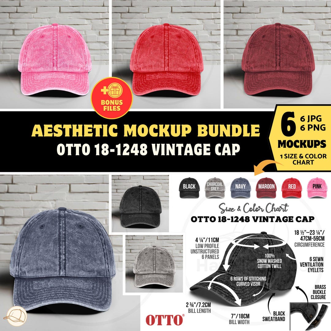 VINTAGE OTTO CAP 18-1248 Mockup Bundle Otto 181248 Vintage Cap ...