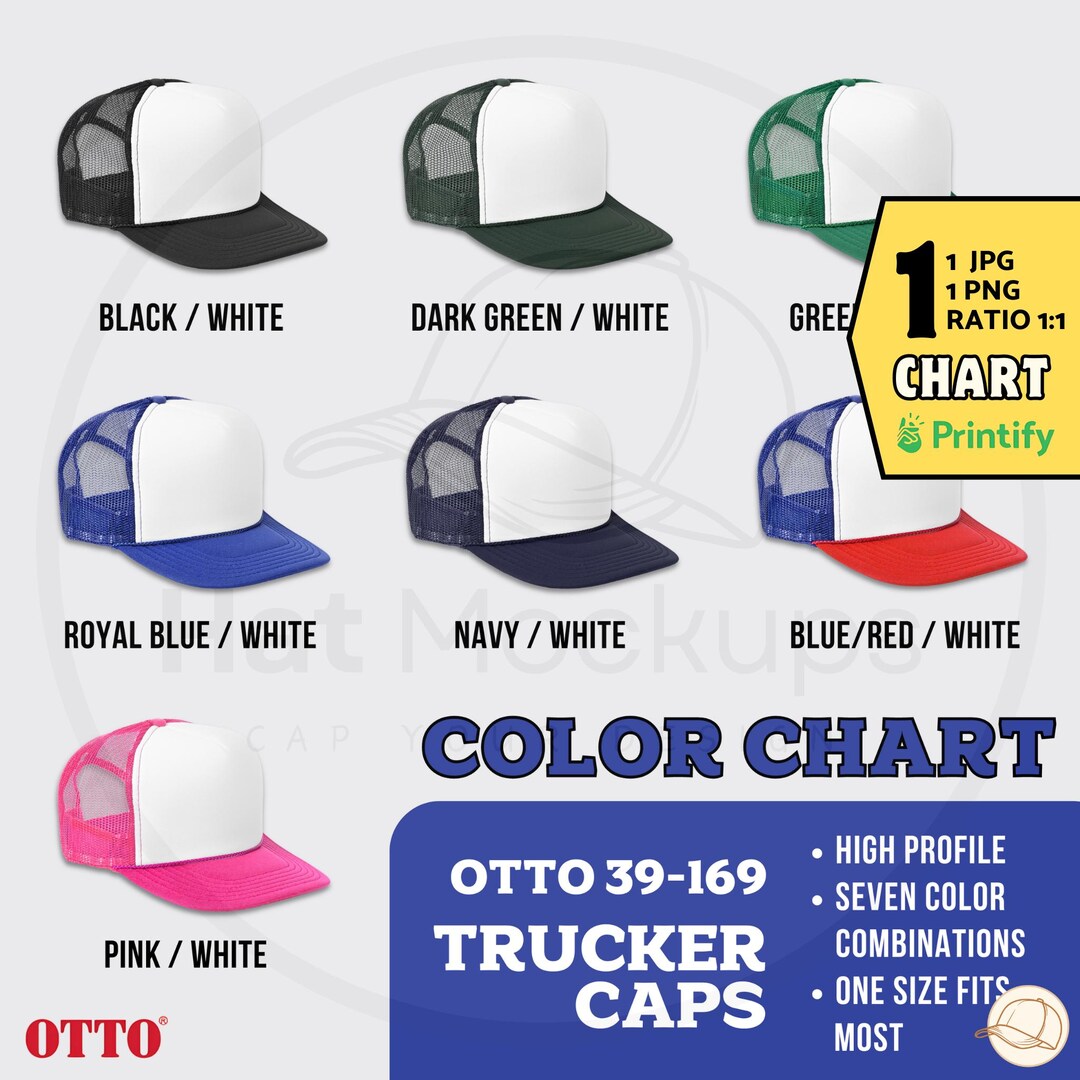 TRUCKER HAT Color Chart Otto Cap 39-169 Trucker Cap Color Guide ...