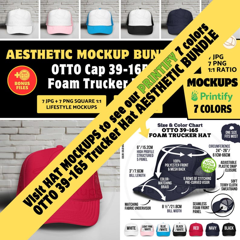 OTTO 39-165 TRUCKER HAT Size Color Chart Otto Foam Trucker Hat Features ...