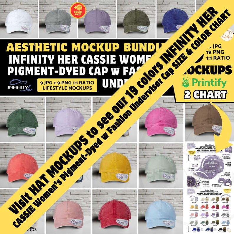 OTTO 31-069 Baseball Cap Color Chart 47 Colors, Printify Otto 5-panel ...