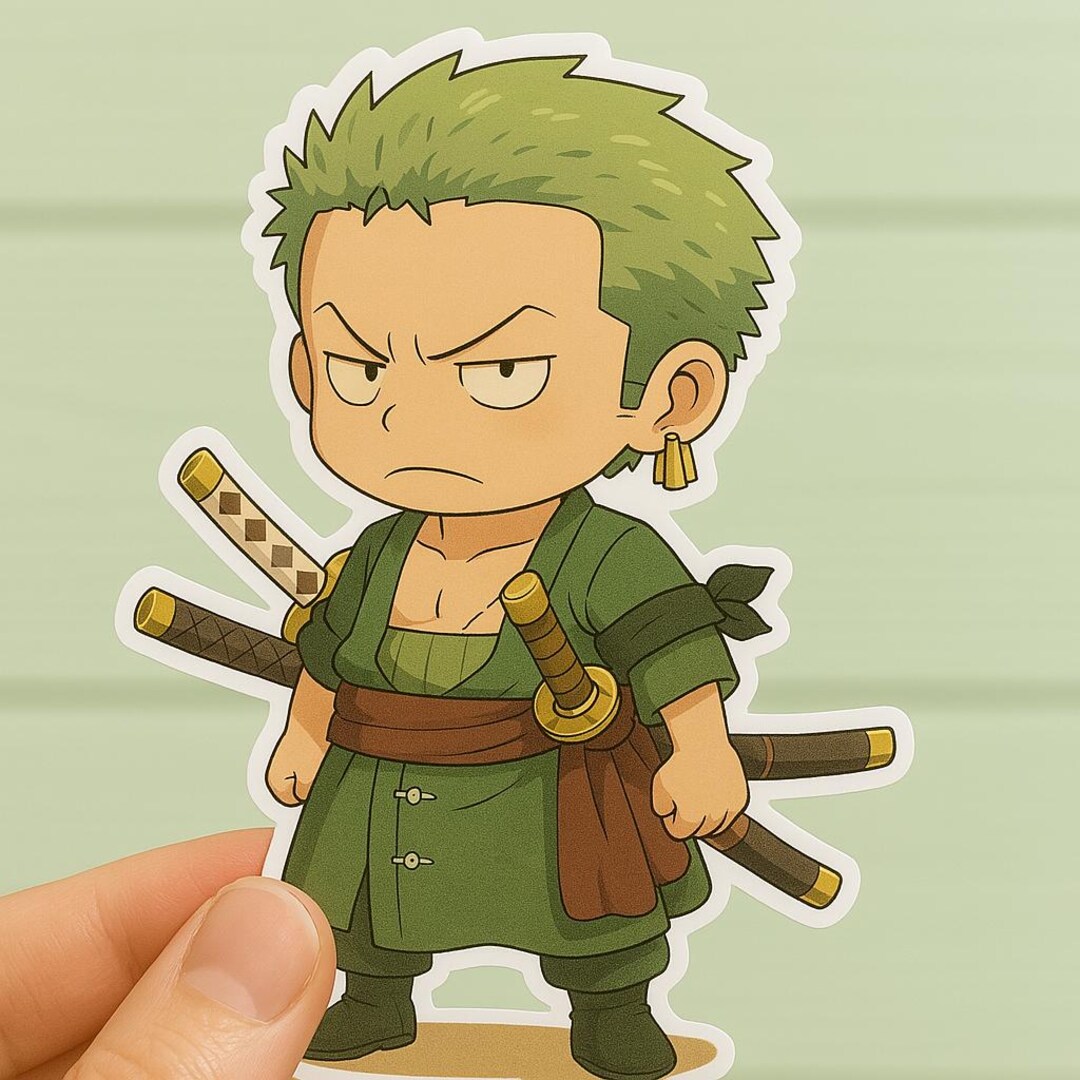 One Piece Pirate Zoro Inspired Sticker Kiss-cut - Perfect for Laptops ...