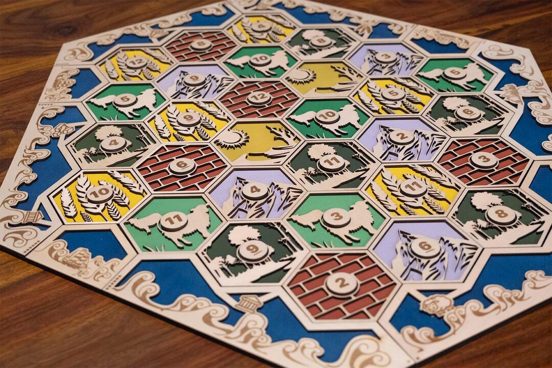 Catan-inspired Wood Settler Board Game - Laser Template - Etsy