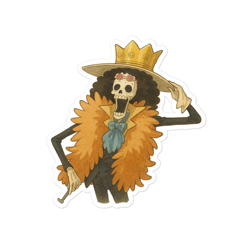 One Piece Pirate Brook Inspired Sticker Kiss-cut - Perfect for Laptops ...