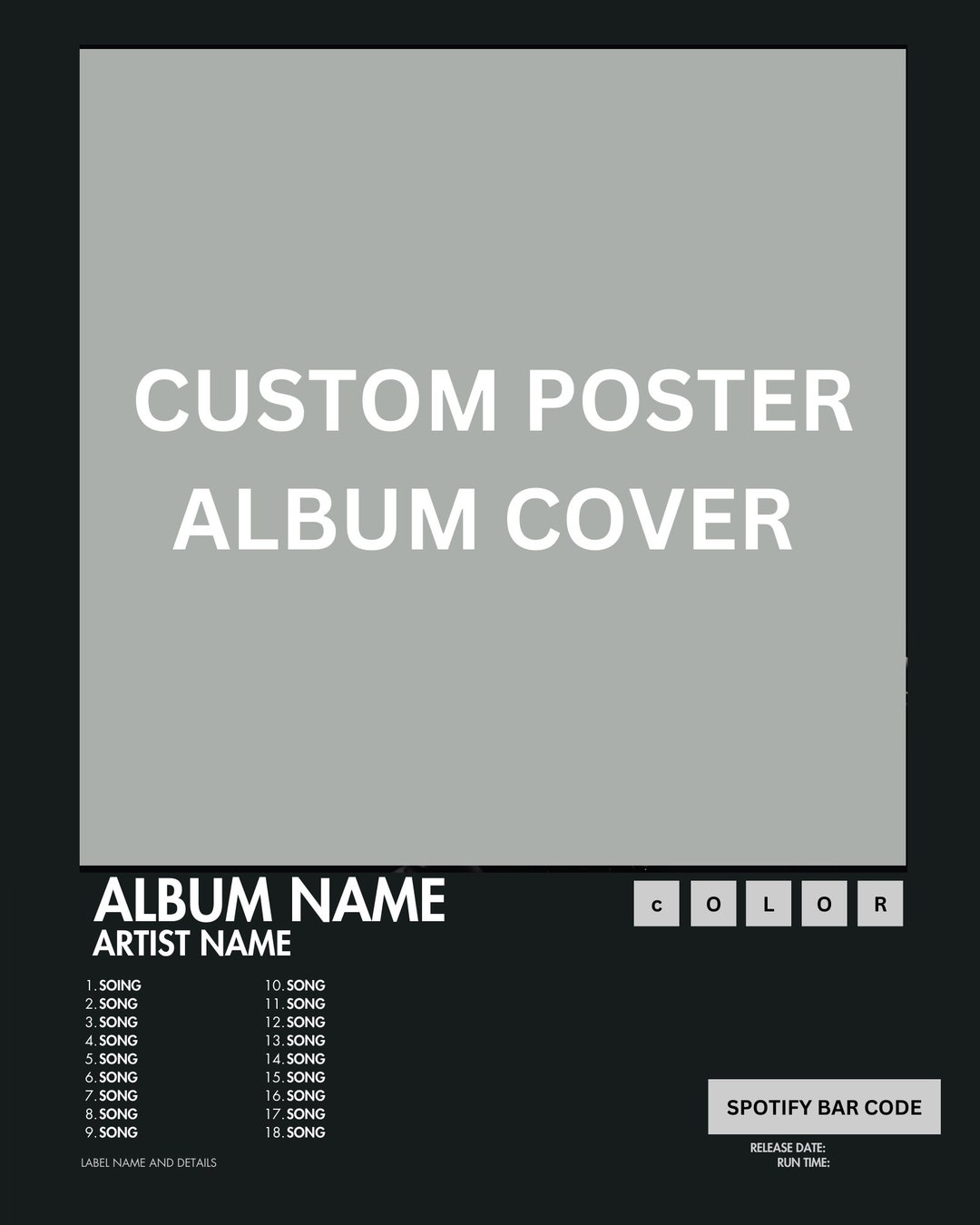 Personalized Album Cover Poster - Custom Digital Music Poster - Album ... Personalized Album Cover Poster - Custom Digital Music Poster - Album ...