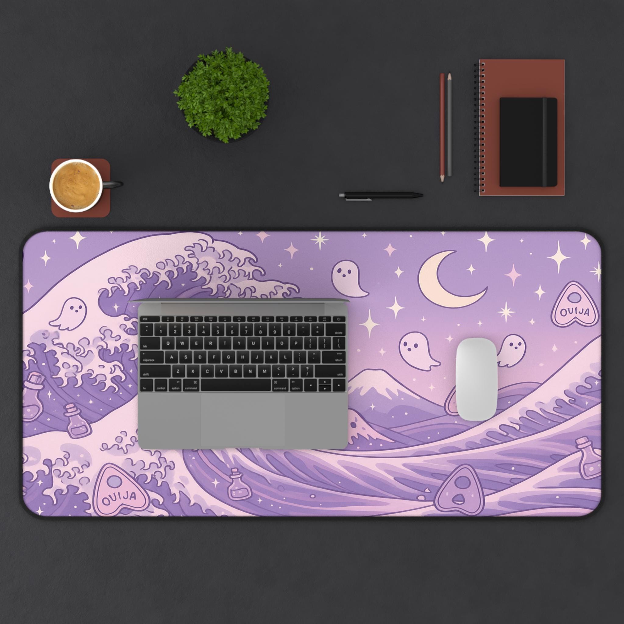 Pastel Goth Great Wave Desk Mat | Kawaii Kanagawa Mouse Pad | Witchy ...