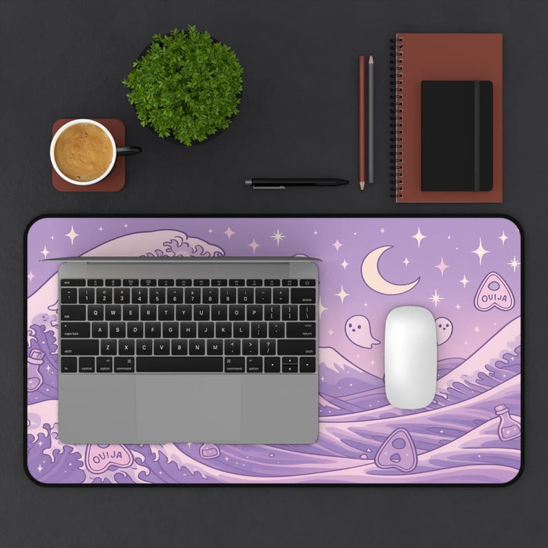 Pastel Goth Great Wave Desk Mat | Kawaii Kanagawa Mouse Pad | Witchy ...