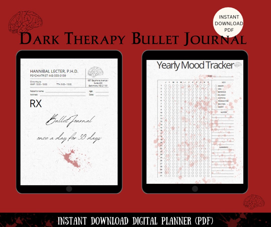 Dark Therapy Bullet Journal Goodnotes Journal Notability Journal PDF ...