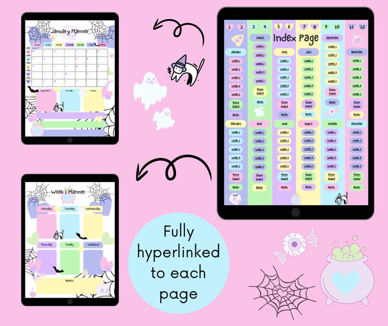 Pastel Goth Digital Planner: Weekly & Monthly (PDF) - Etsy