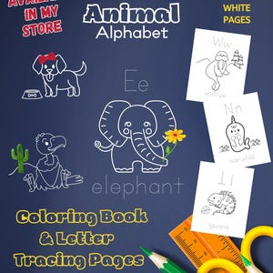 Animal Color by Number, Color by Number for Kids, Printable Color by ...