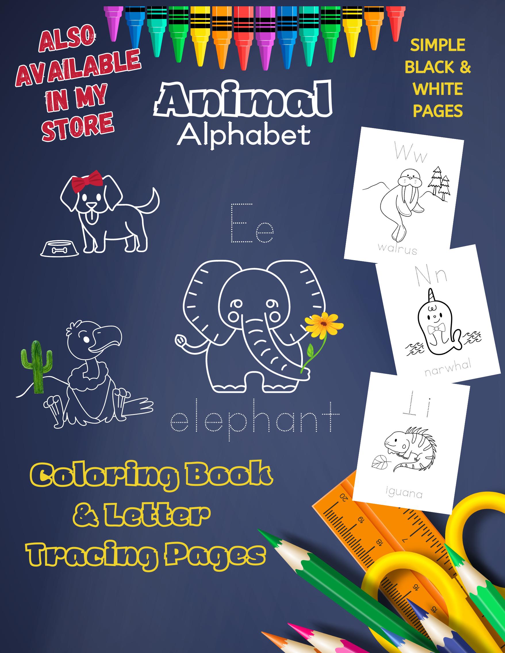 Animal Color by Number, Color by Number for Kids, Printable Color by ...