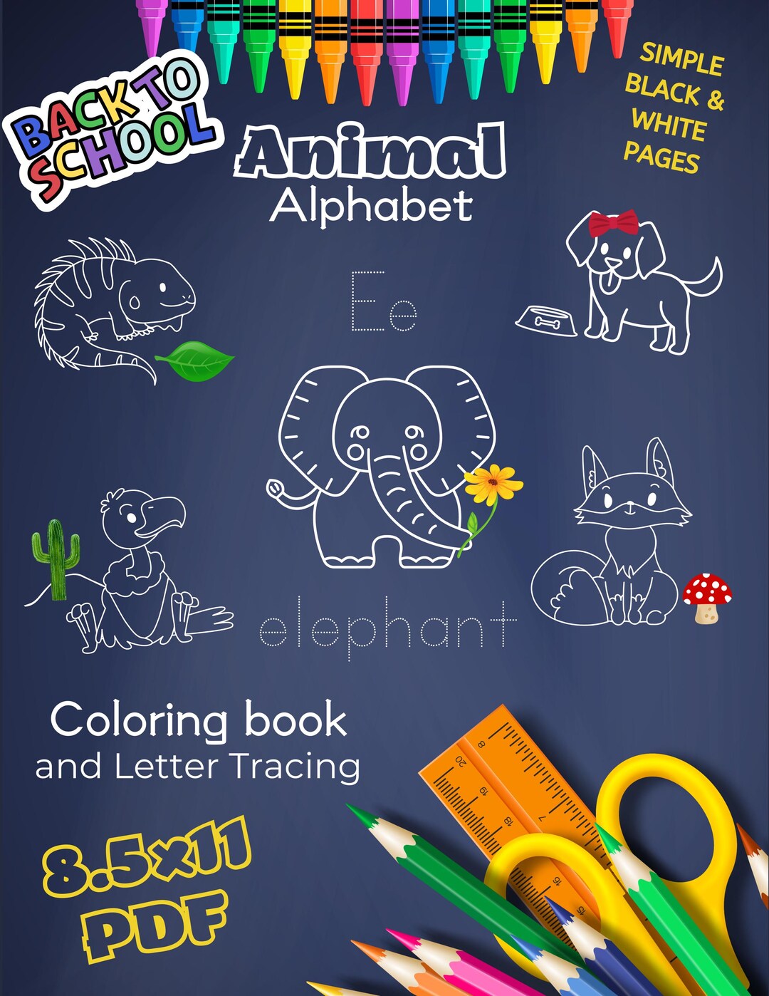 ABC Letter Tracing, ABC Coloring Book, Kindergarten Worksheets, Back to ...
