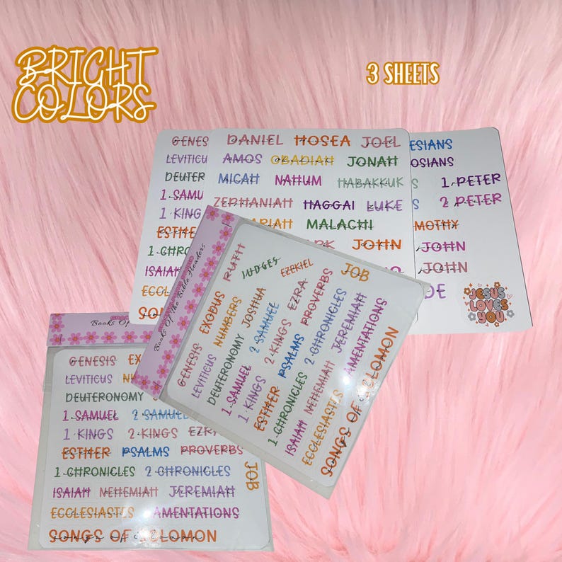 Books of the Bible Header Stickers | Clear, Matte & Glossy Vinyl ...