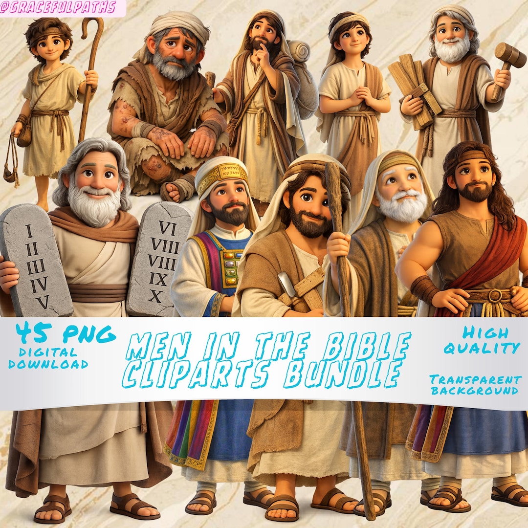 Men of the Bible Clipart | Christian Digital Art Bundle - Etsy