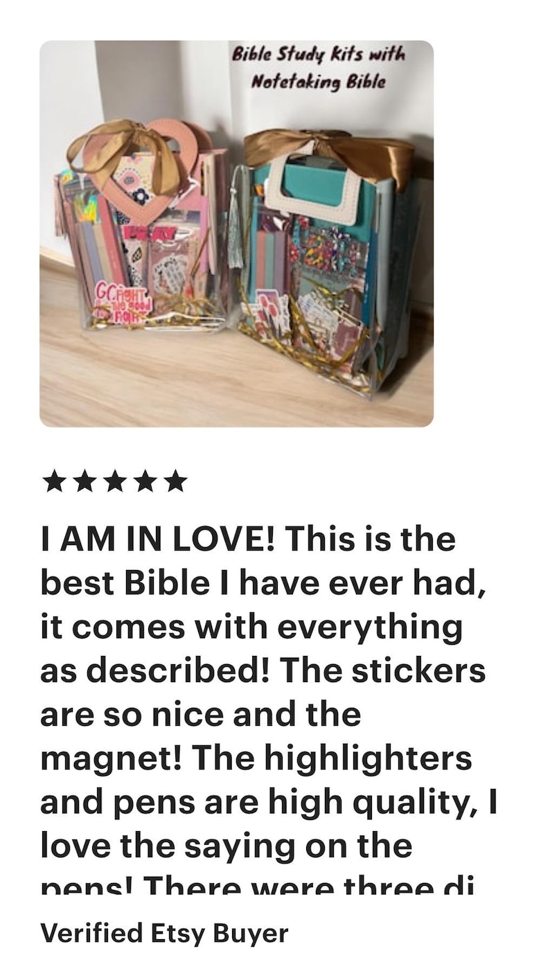 Bible Study Gift Bag: Note-taking Bible, Highlighters, Tabs ...