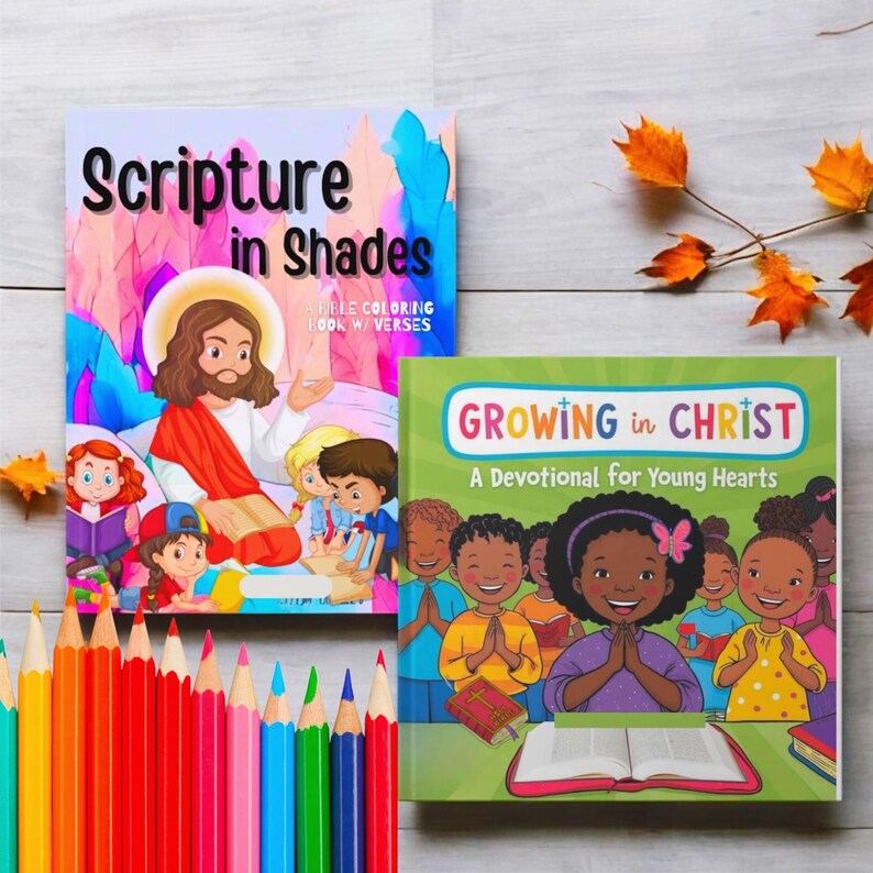 Christian Kids Book Set: Bible Coloring Book & Devotional - Etsy