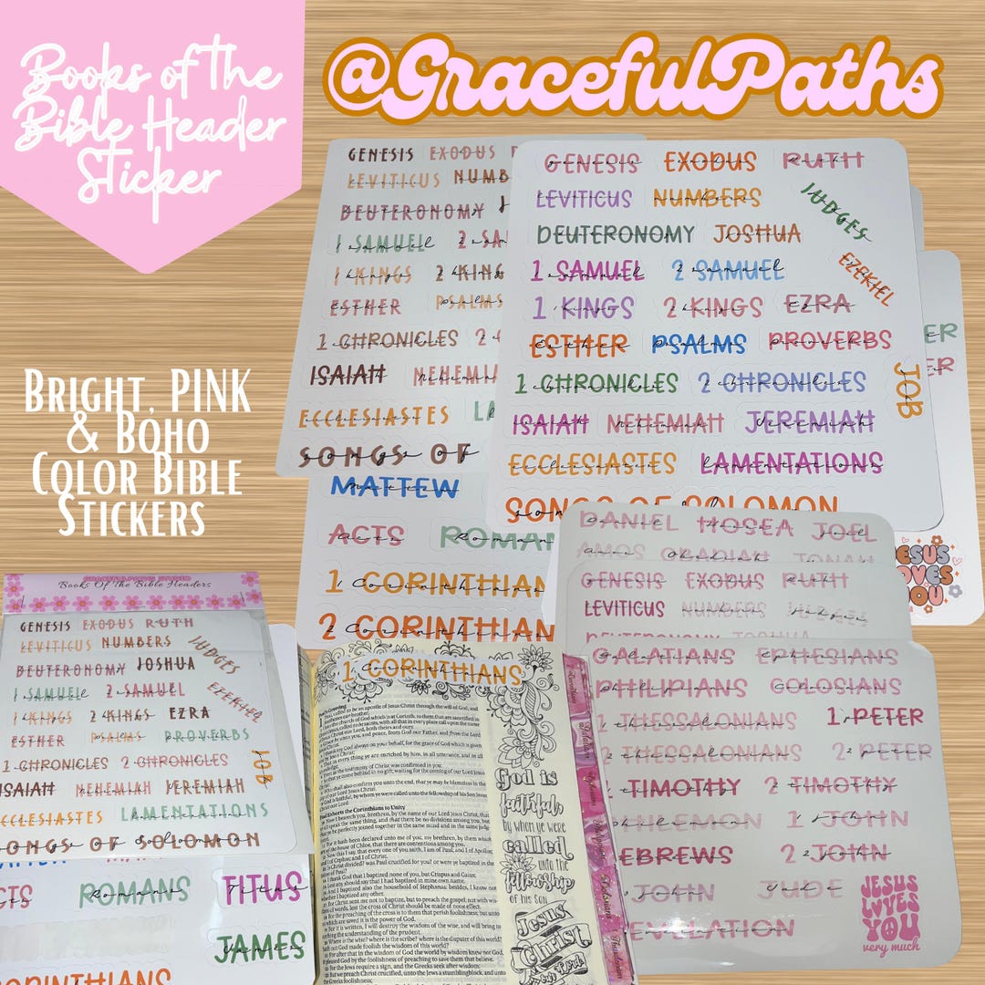Books of the Bible Header Stickers | Clear, Matte & Glossy Vinyl ...