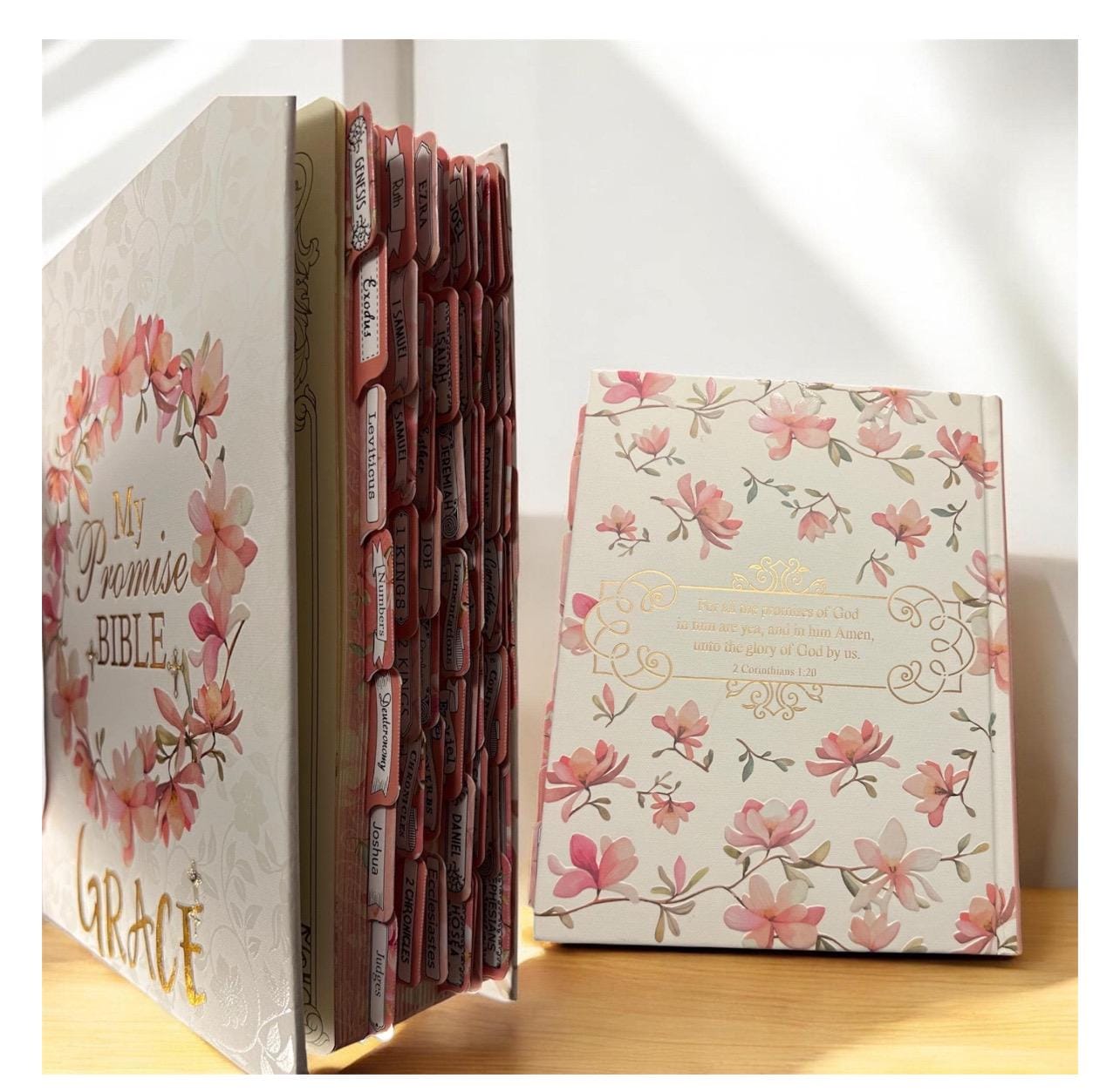 Pretabbed KJV Bible Journaling Set: Pink Bible, Tabs, Stickers and More ...