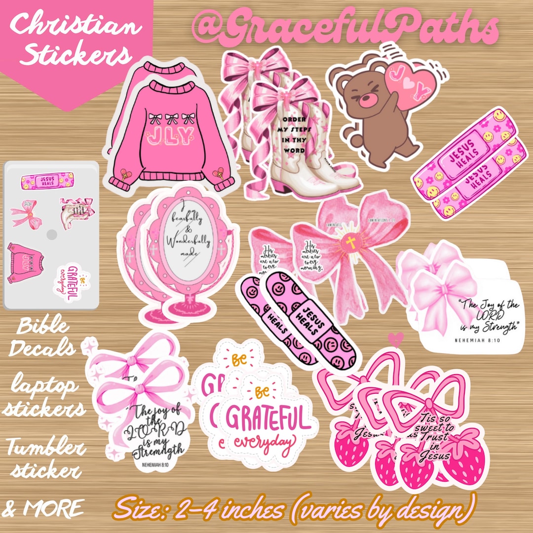 Christian Stickers | Holographic Faith & Bible Verse Decals - Etsy