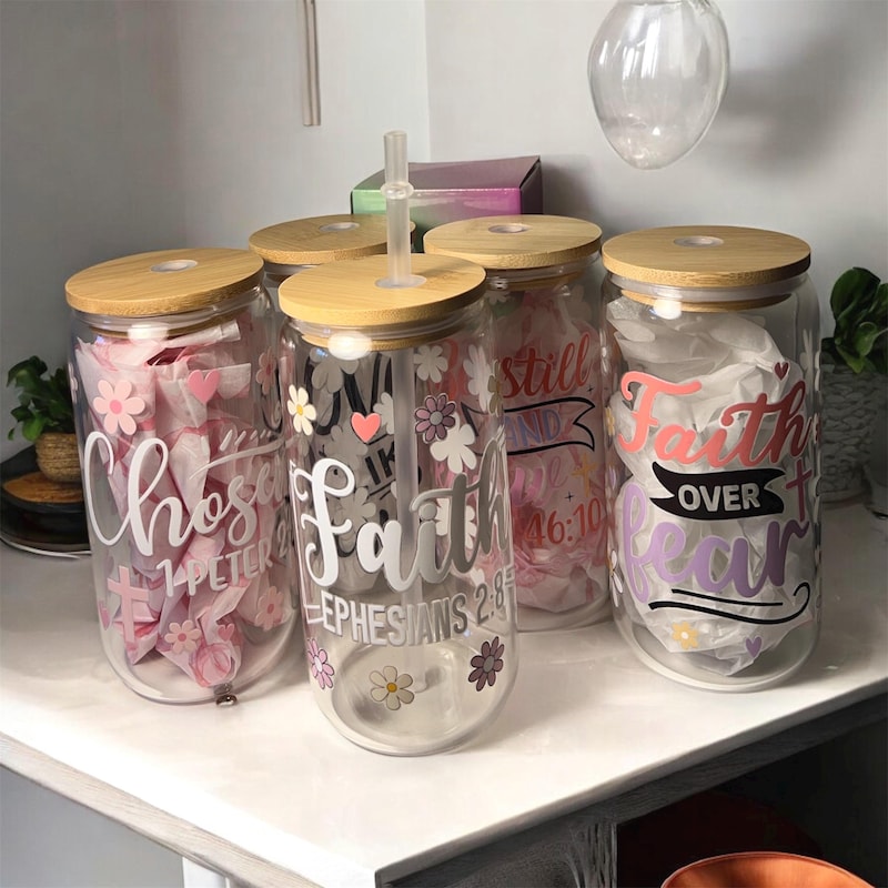 Scripture Glass Cup Straw - Etsy UK