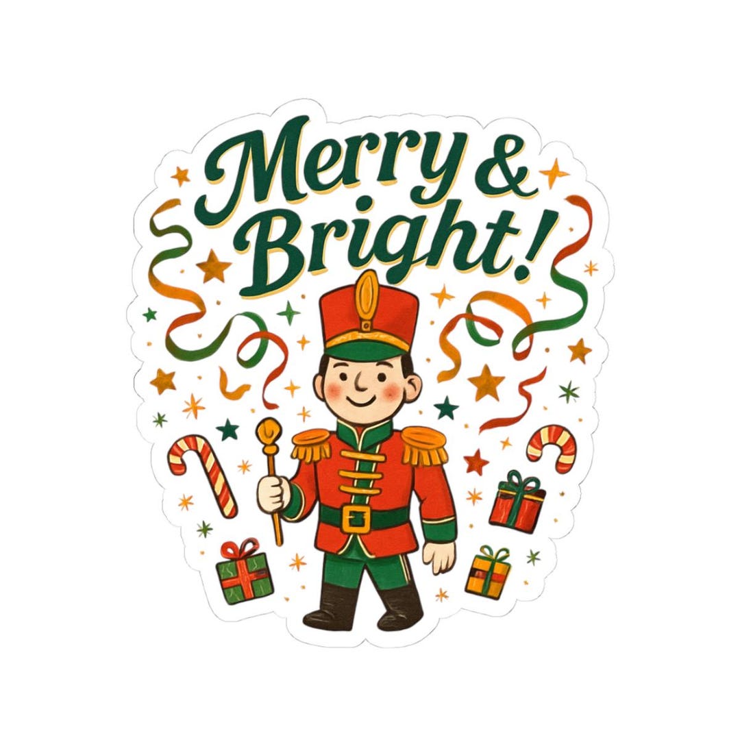Merry & Bright Nutcracker Kiss-cut Stickers | Christmas Holiday Sticker ...