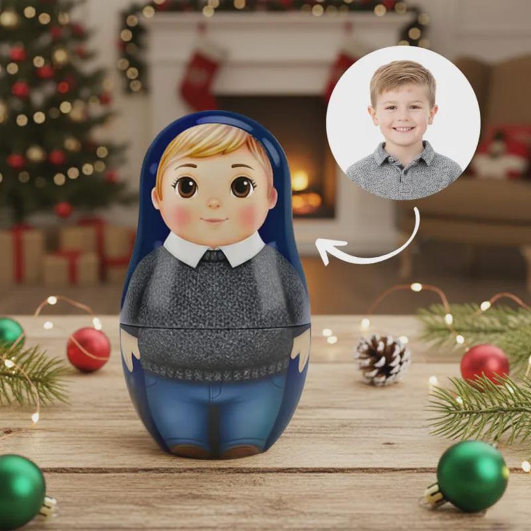 Custom Cartoon Portrait Nesting Dolls, Personalized Family Keepsake - Etsy