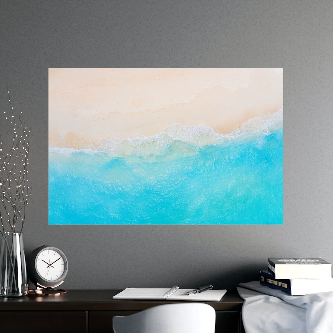 Calming Beach Waves Poster Ocean Print Beach Print Beach Poster Ocean ...