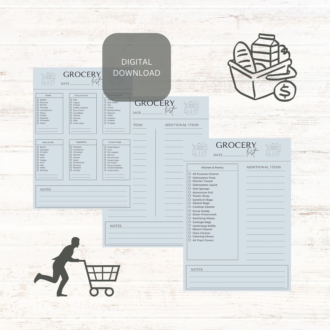 Ultimate Grocery List Printable, Food Shopping, Shopping Checklist ...