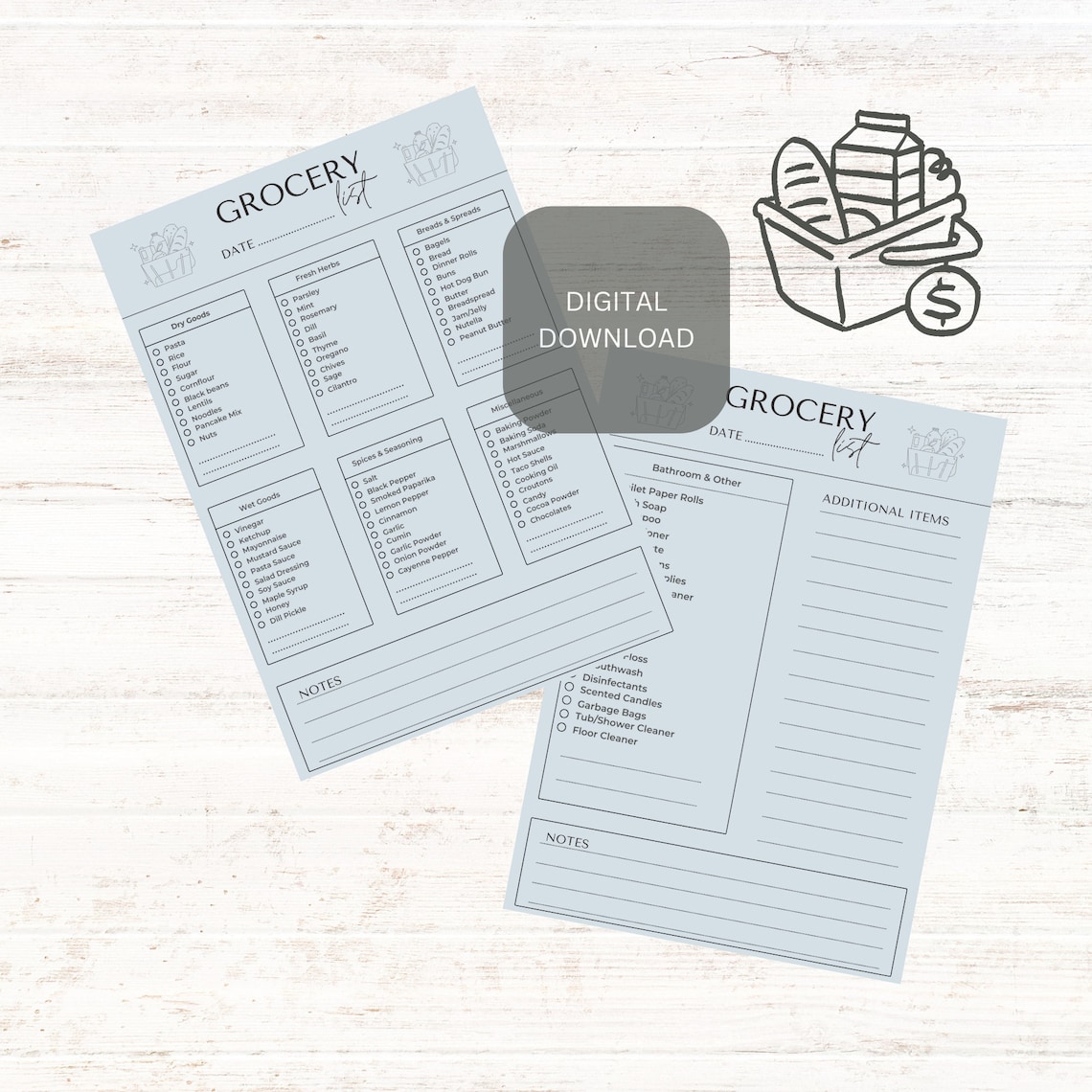 Ultimate Grocery List Printable, Food Shopping, Shopping Checklist ...