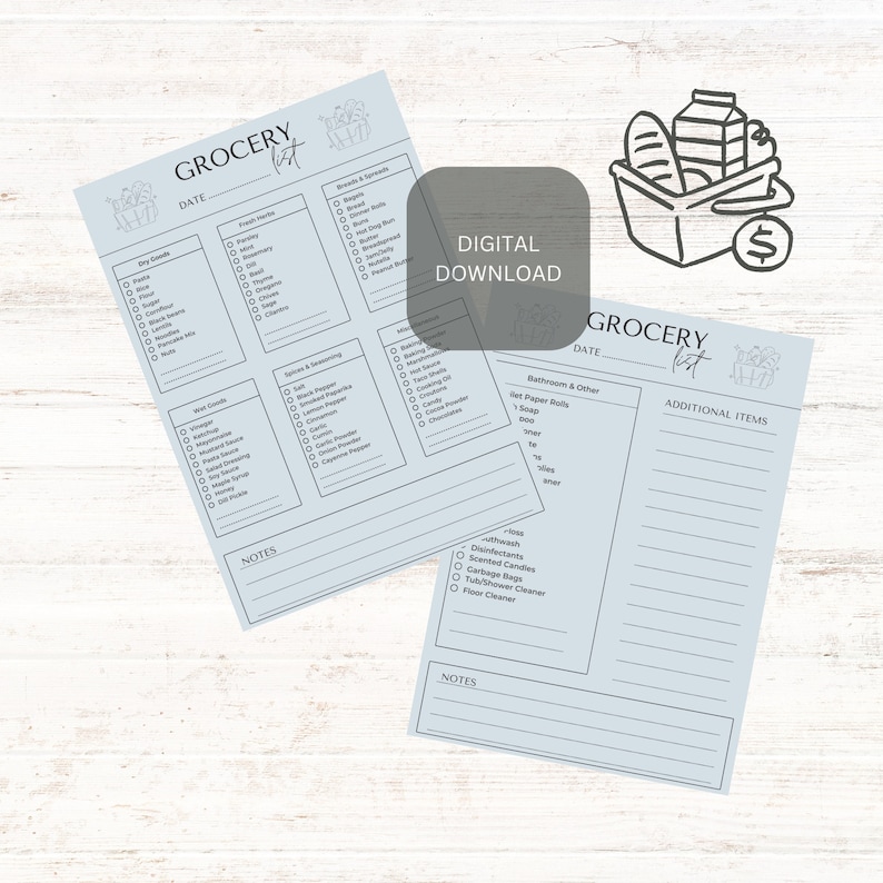 Ultimate Grocery List Printable, Food Shopping, Shopping Checklist ...