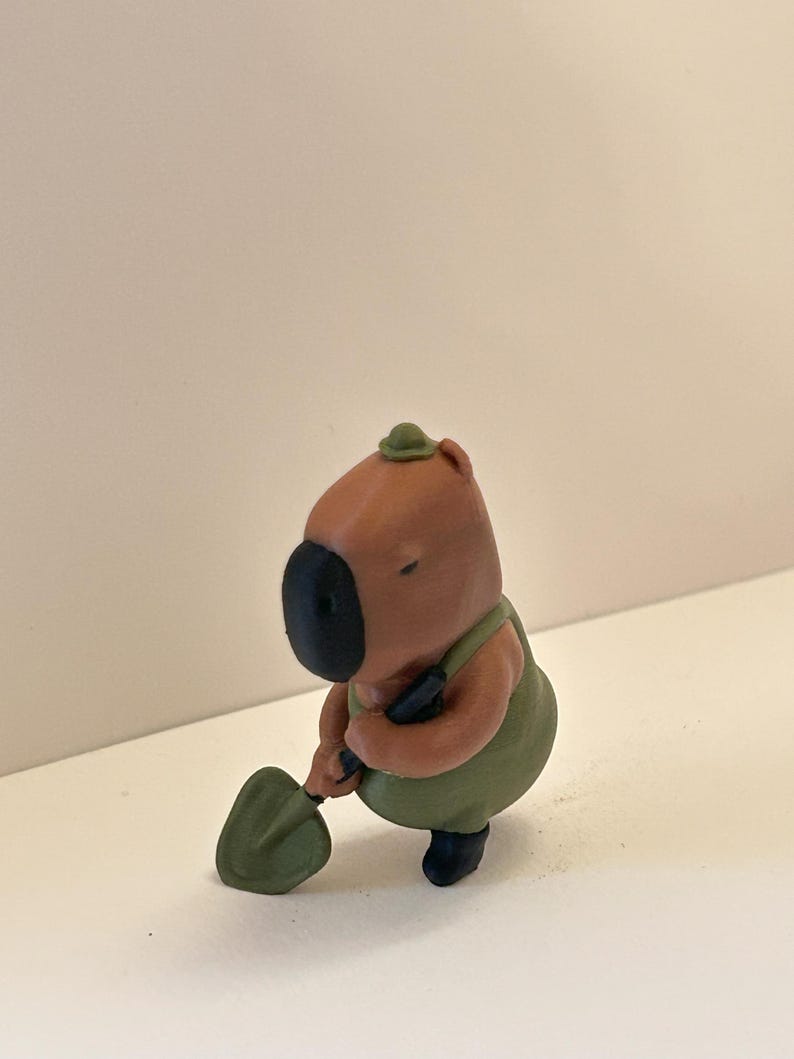 Mini Capybara Gardener Figurine – Cute Plant Pot Decor | Shovel ...