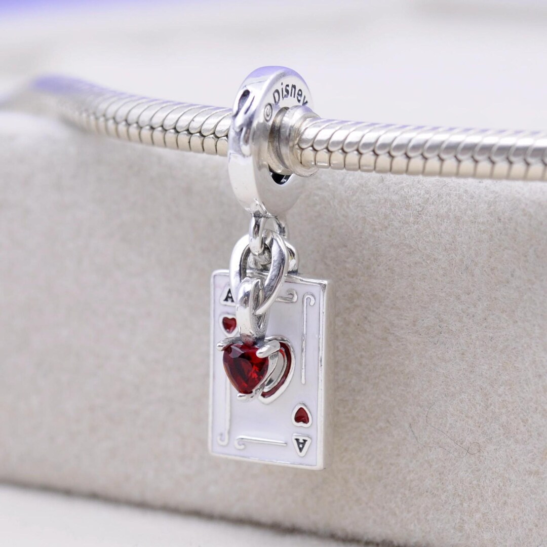 925 Sterling Silver Disney Villains Queen of Hearts Double Dangle Charm ...