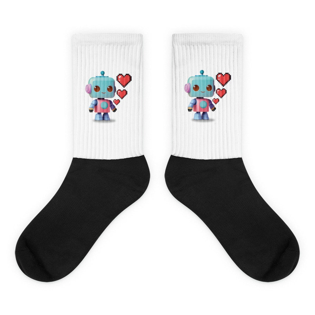 Happy Robot Socks - Etsy