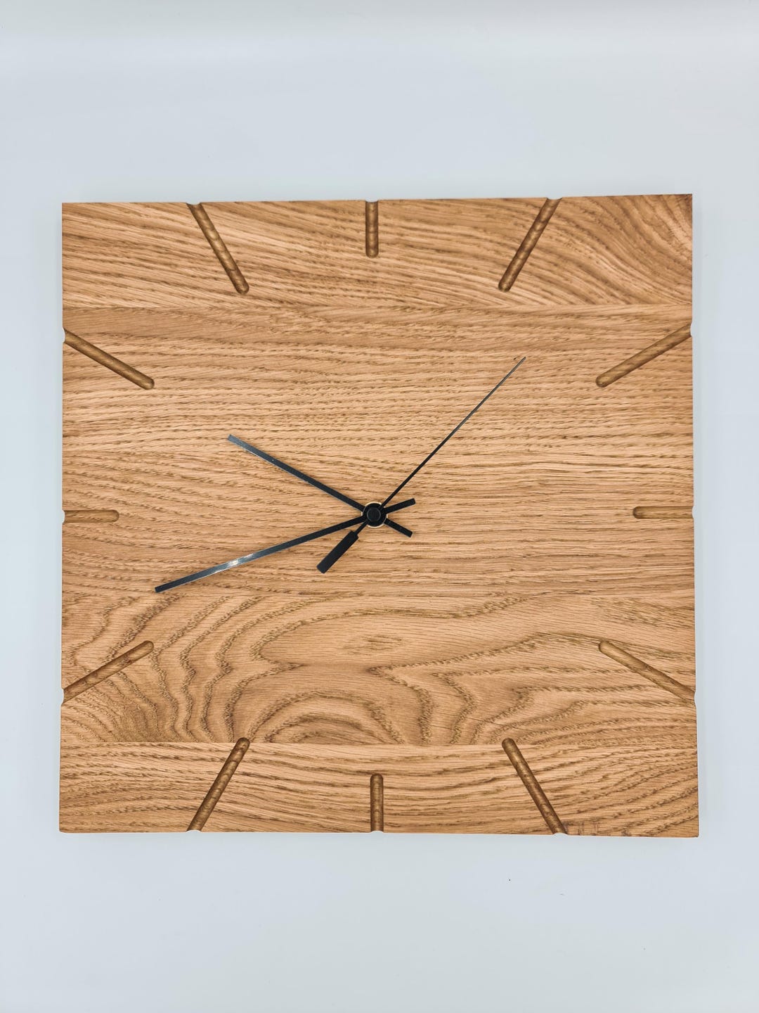 Handcrafted Oak Wood Wall Clock: Rustic Elegance for Your Home - Etsy