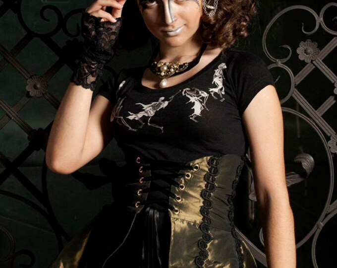 Women's Danse Macabre Scoop Neck Corset Tee Dance Death Medieval ...