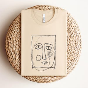 Abstract Art Shirt for Her, Abstract Face Shirt, Artsy Contemporary ...