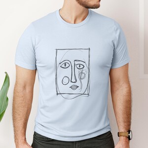 Abstract Art Shirt for Her, Abstract Face Shirt, Artsy Contemporary ...
