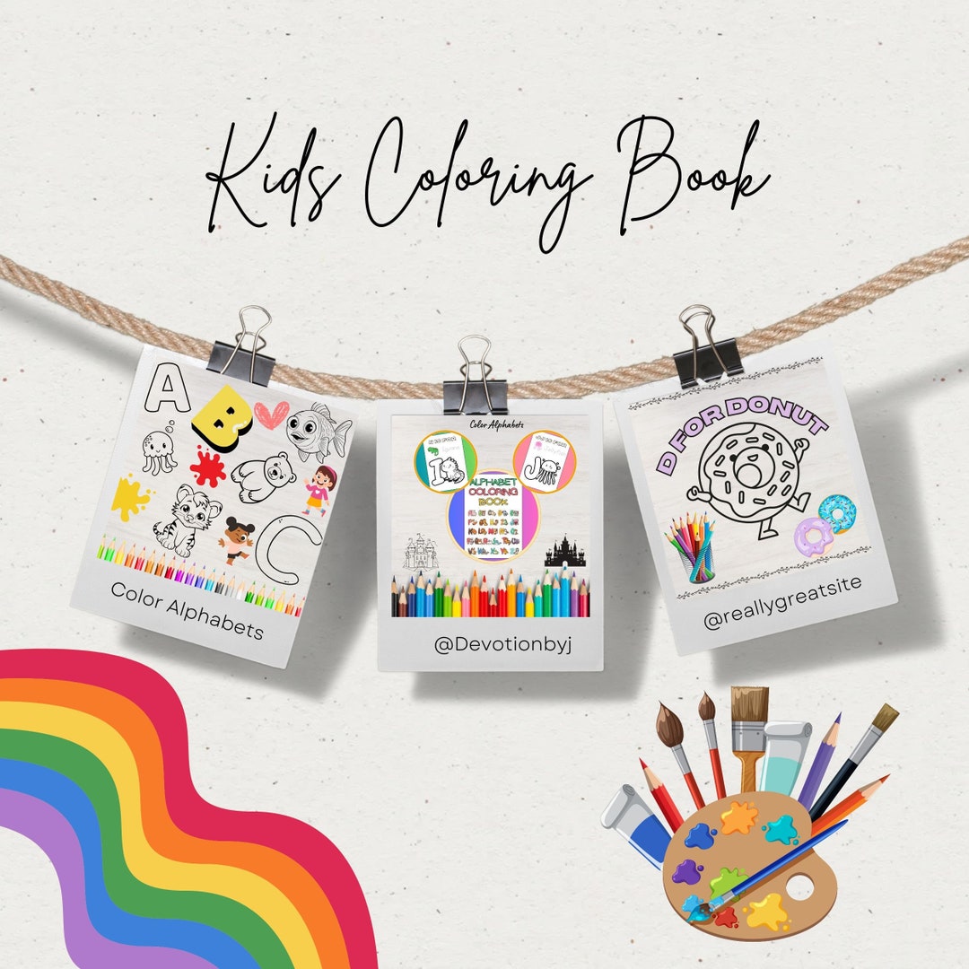 Alphabet Coloring Book/baby Shower Game/kids Preschool Activities/ ABC ...