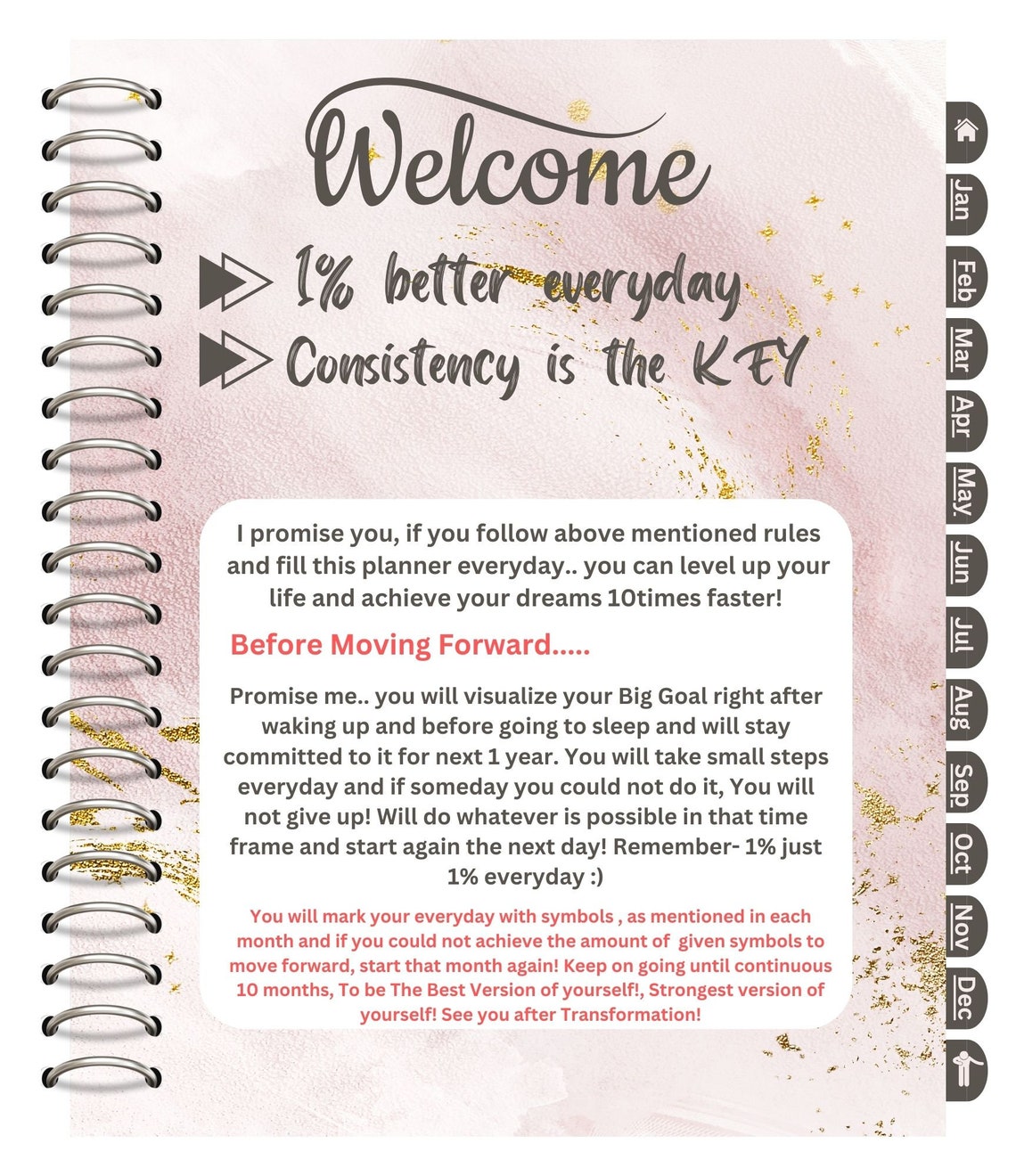 Life Transformation Planner Plan Your Dreams Daily Planner for a Year ...